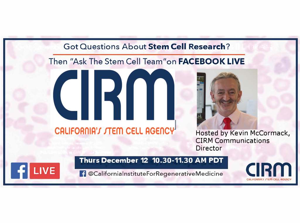 Join us December 12th for our Facebook Live Event – Ask the Stem Cell ...